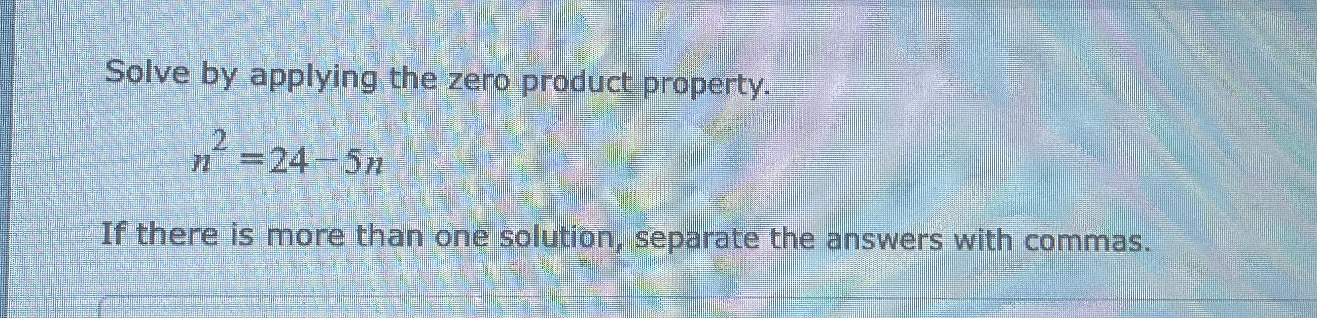 Solved Solve by applying the zero product | Chegg.com
