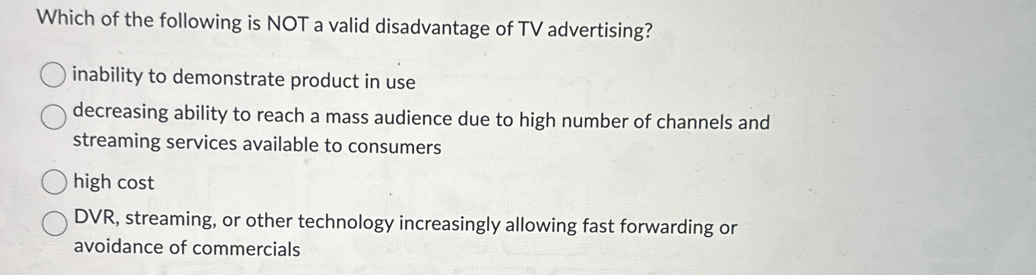Solved Which of the following is NOT a valid disadvantage of | Chegg.com