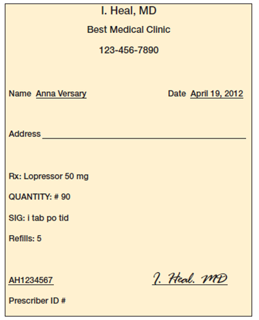 Solved: Refer to prescription A.What components, if any, are mi ...