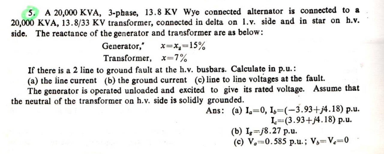 Solved A 20,000KVA,3-phase, 13.8KV ﻿Wye connected alternator | Chegg.com