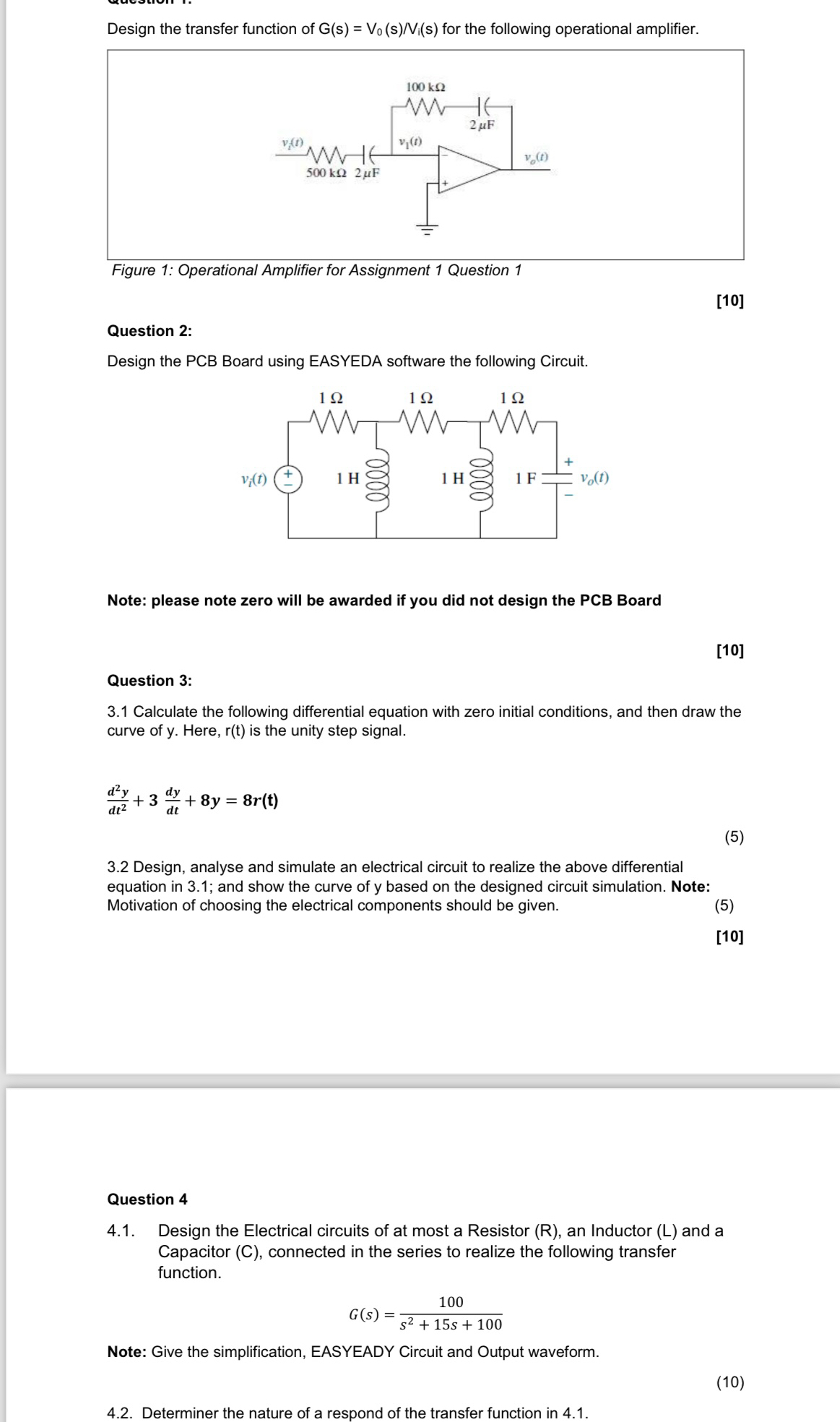 Solved Design the transfer function of G(s)=V0sVi(s) ﻿for | Chegg.com