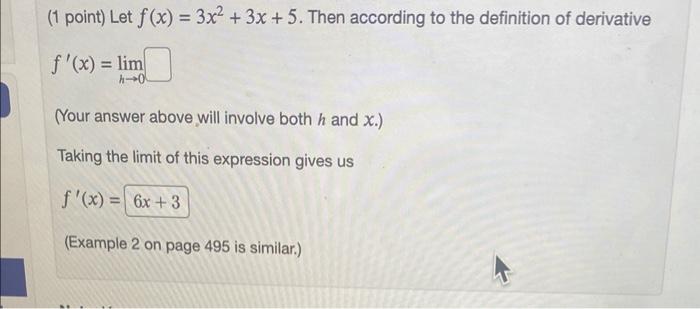 Solved 1 Point Let F X 3x2 3x 5 Then According To The