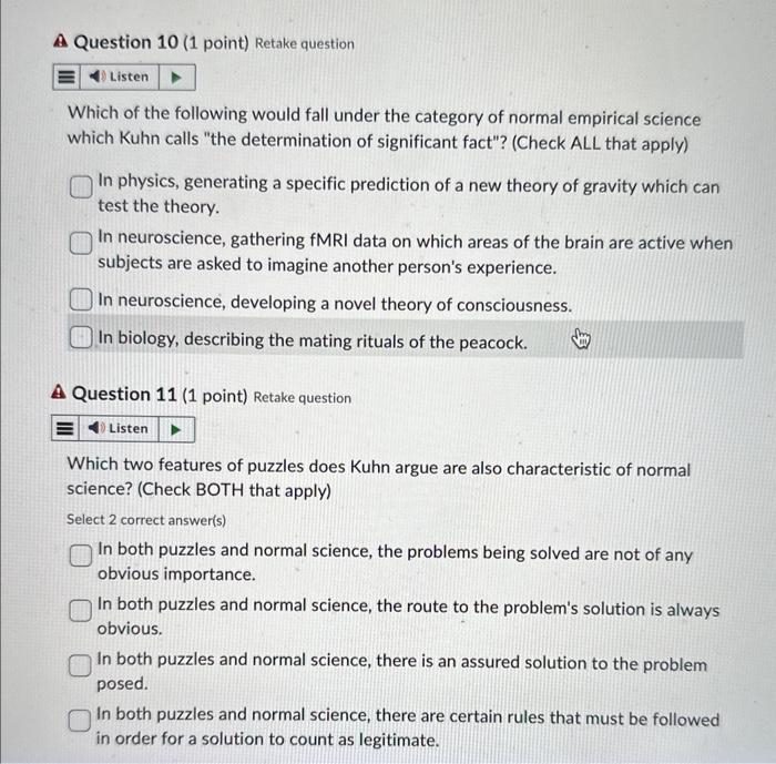A Question 10 (1 point) Retake question Which of the | Chegg.com