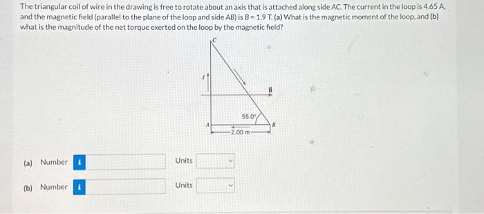 Solved The triangular coil of wire in the drawing is free to | Chegg.com