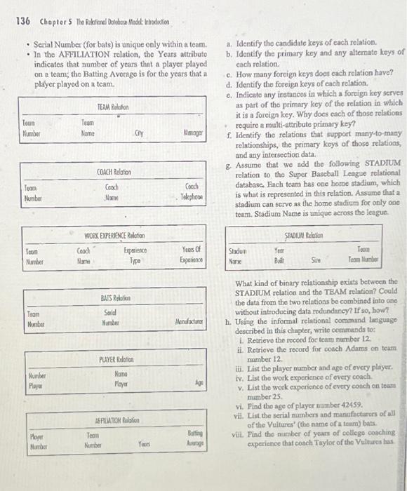 Solved - Serial Number (for bats) is unique only within a | Chegg.com