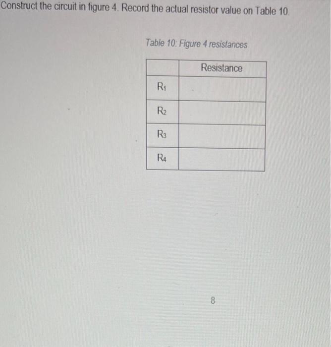 Solved Construct the circuit in figure 4. Record the actual | Chegg.com