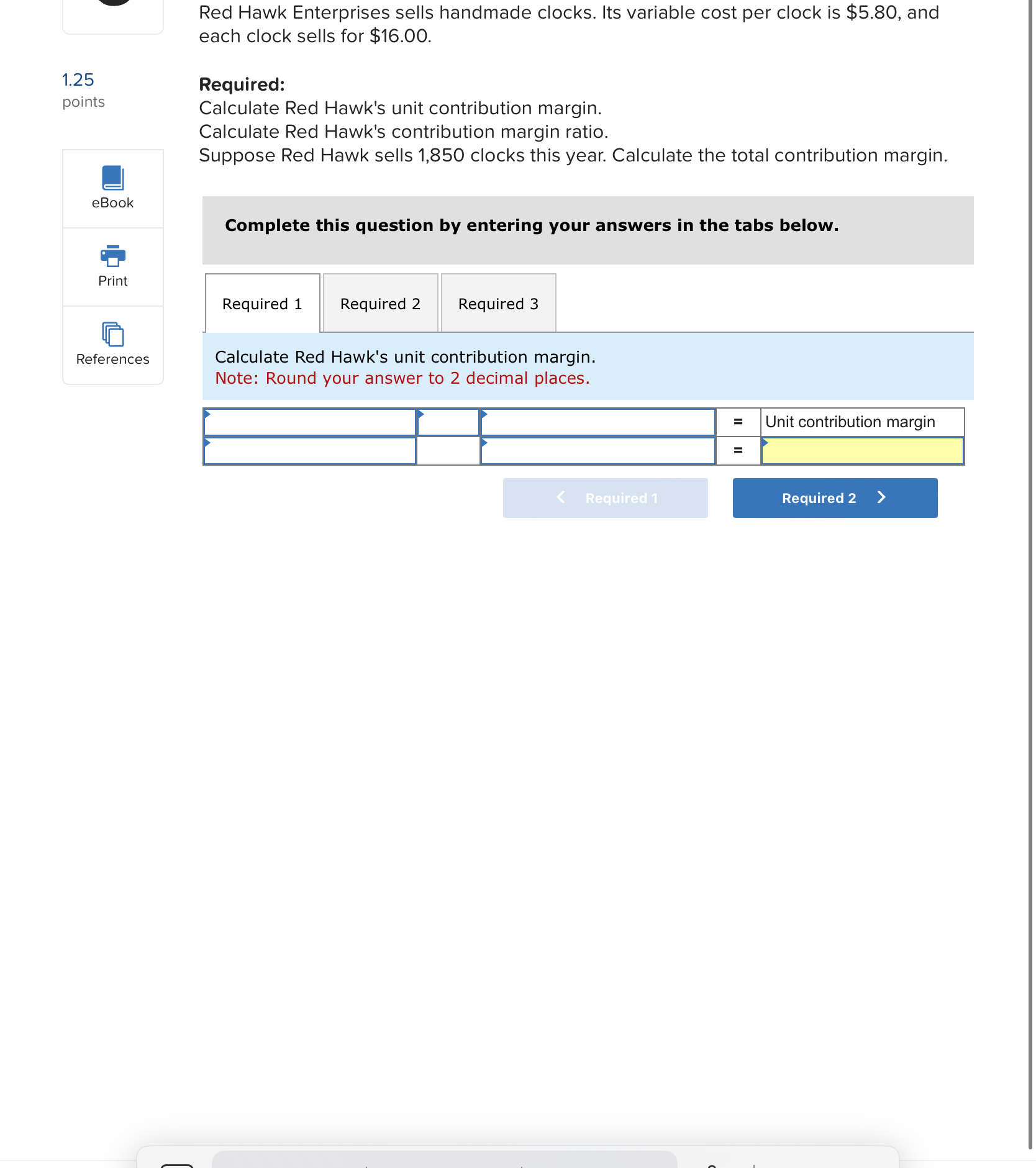 Solved Red Hawk Enterprises sells handmade clocks. Its | Chegg.com