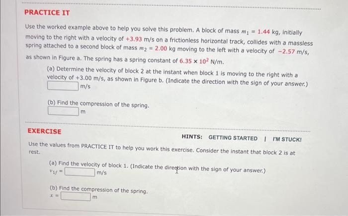 Solved GOAL Solve an elastic collision involving spring | Chegg.com