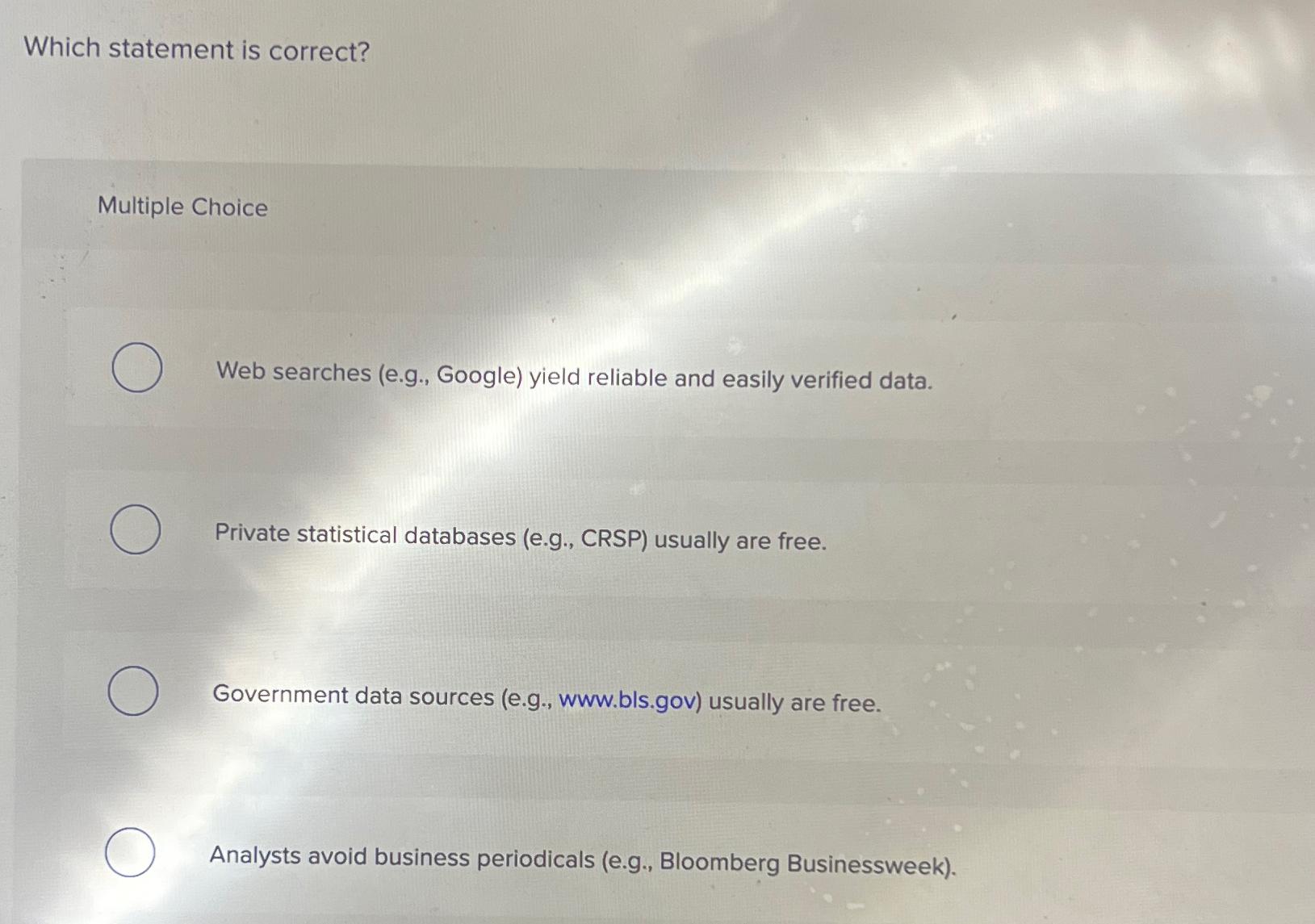 Solved Which statement is correct?Multiple ChoiceWeb | Chegg.com