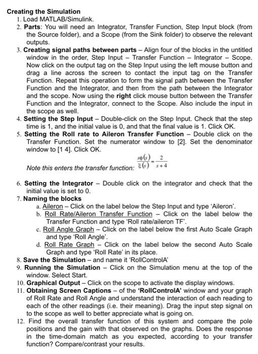 Solved Creating the Simulation 1. Load MATLAB/Simulink. 2. | Chegg.com