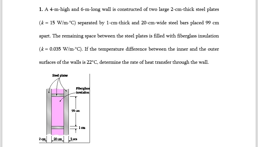 Solved A 4-m-high and 6-m-long wall is constructed of two | Chegg.com