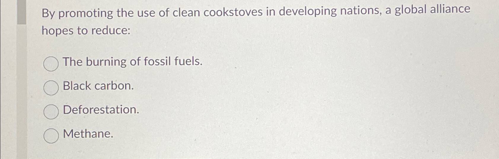 Solved By promoting the use of clean cookstoves in | Chegg.com