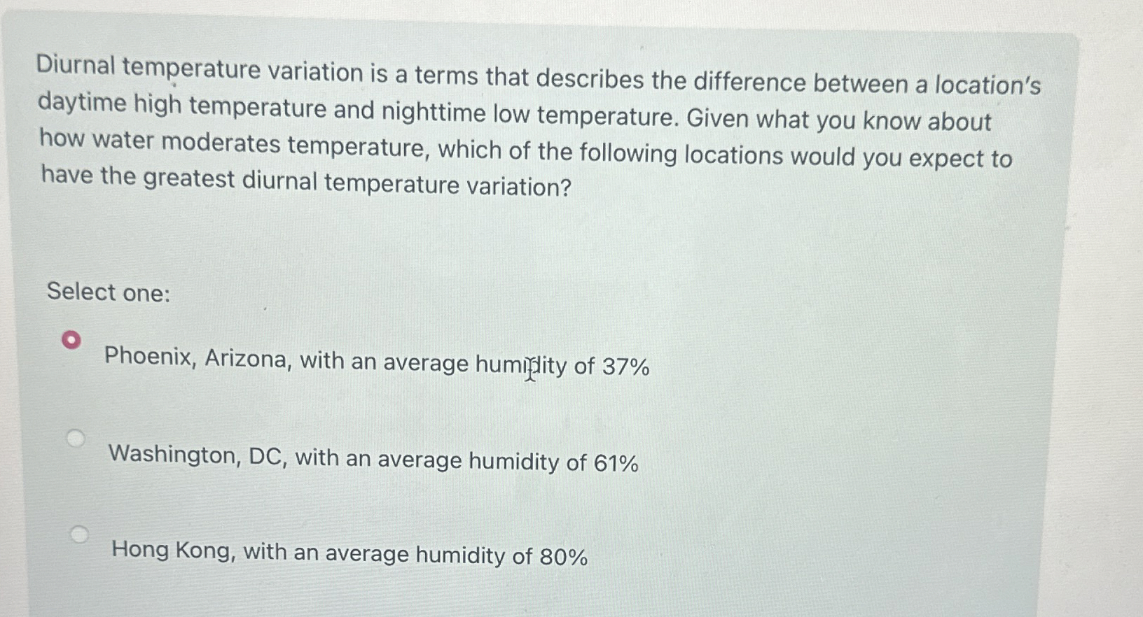Solved Diurnal temperature variation is a terms that | Chegg.com