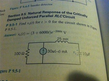 Solved Find Vc(t) for t > 0 for the circuit shown in Figure | Chegg.com