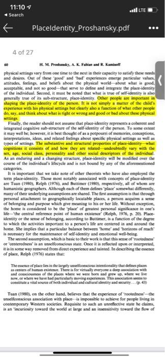 t Placeldentity_Proshansky.pdf 3 of 27 Place-identity | Chegg.com