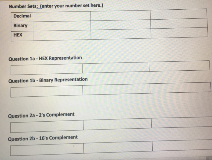 Solved Number Sets: (enter your number set here.) Decimal | Chegg.com
