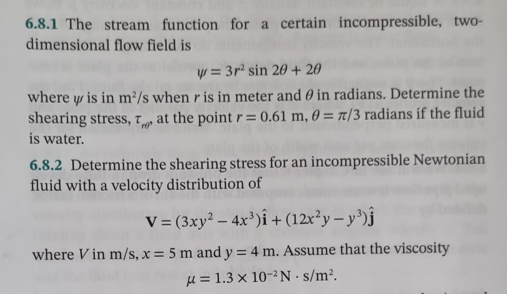 Solved 6.8.1 The stream function for a certain | Chegg.com