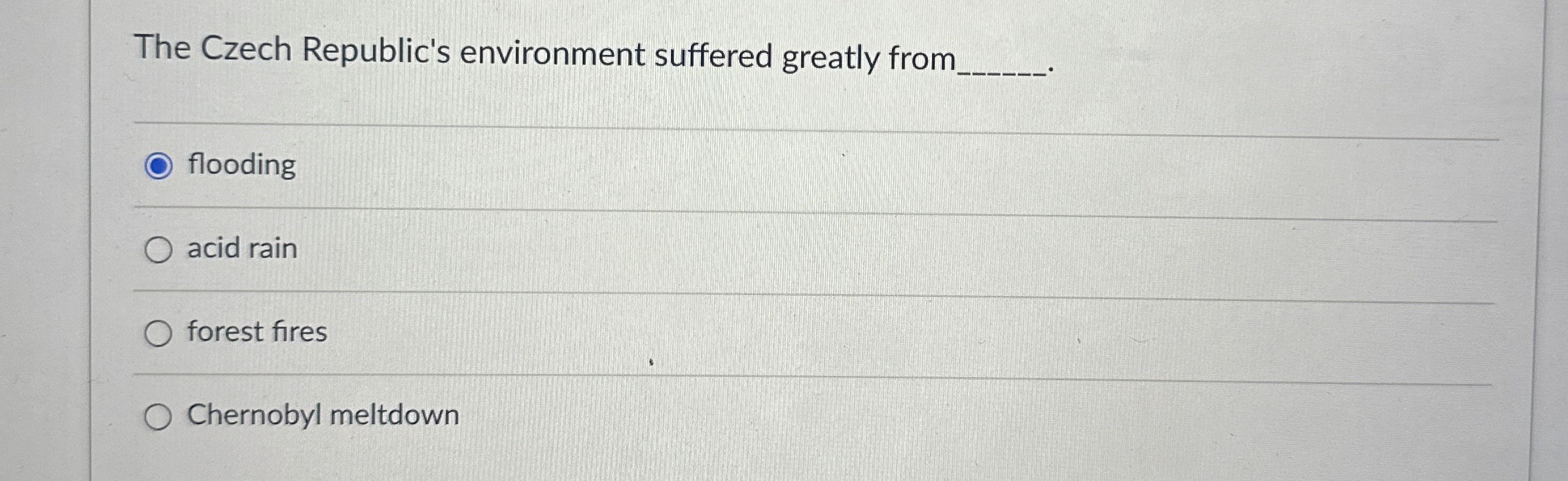 Solved The Czech Republic's environment suffered greatly | Chegg.com