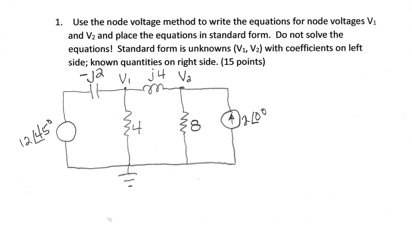 Solved Use The Node Voltage Method To ﻿write The Equations 5544