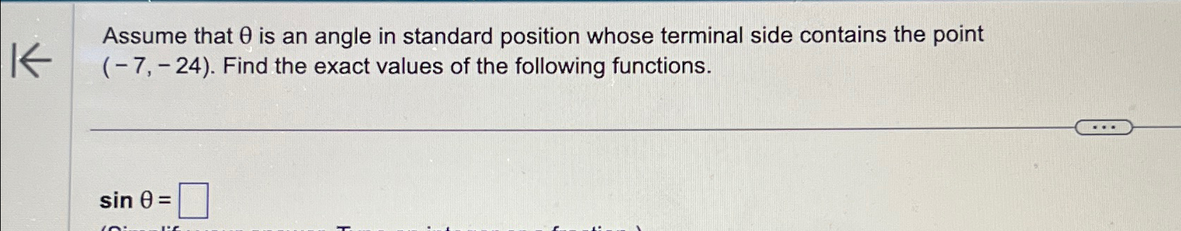 Solved Assume that θ ﻿is an angle in standard position whose | Chegg.com