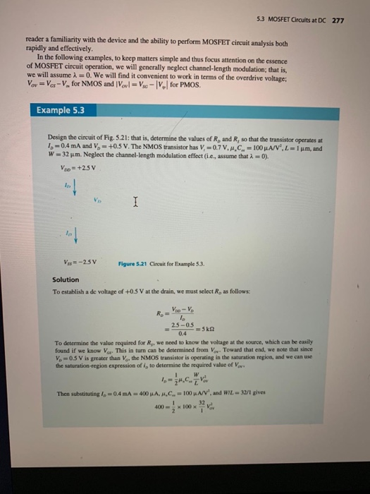 Solved 1. Using the figure (5.21) in Example 5.3, Design the | Chegg.com