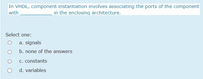 Solved In Vhdl component Instantiation Involves 2017