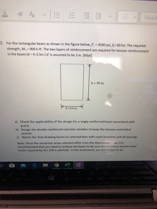 Solved 2. For the rectangular beam as shown in the figure | Chegg.com