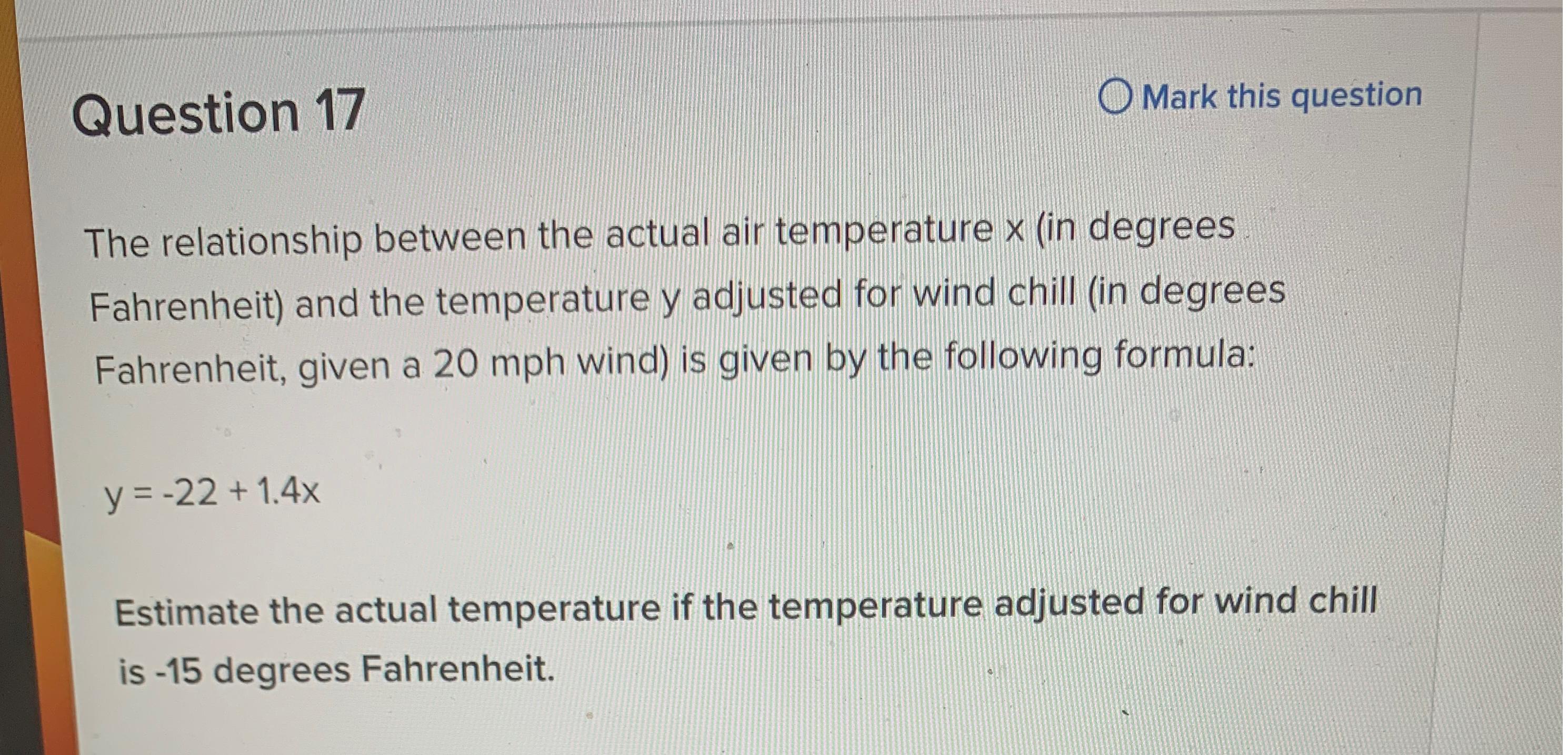 Solved Question 17Mark this questionThe relationship between | Chegg.com