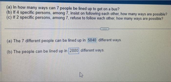 Solved (a) In how many ways can 6 people be lined up to get | Chegg.com