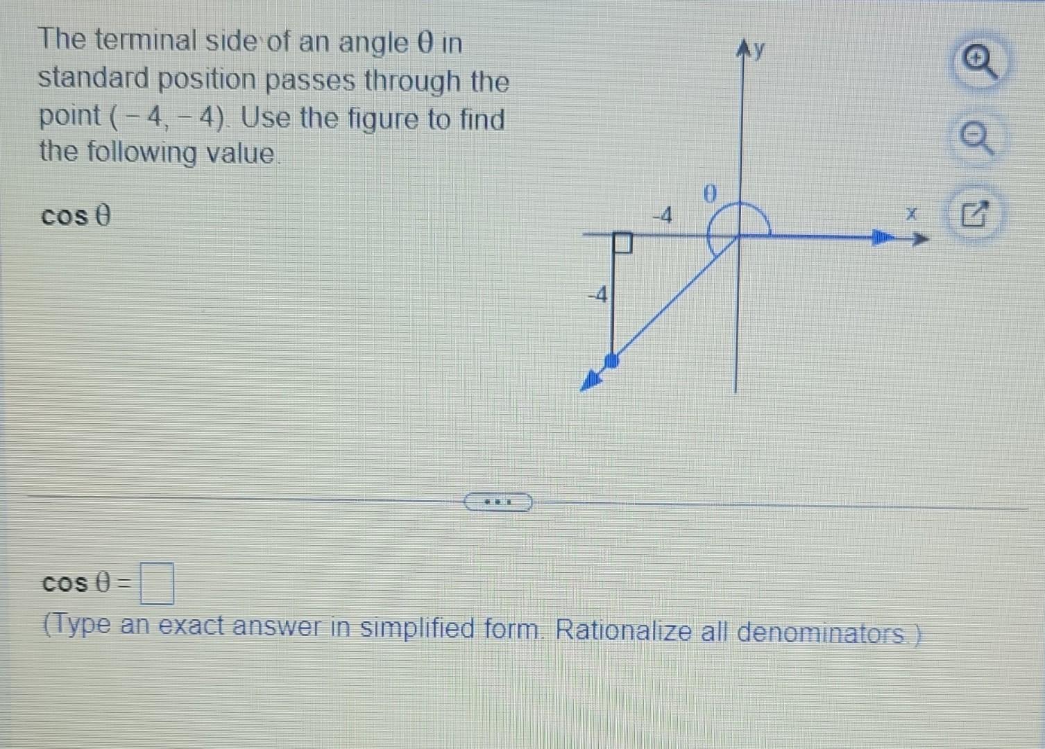 Solved The terminal side of an angle θ in standard position | Chegg.com