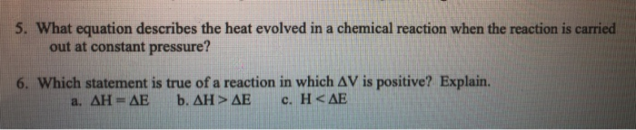 Solved 5. What equation describes the heat evolved in a | Chegg.com