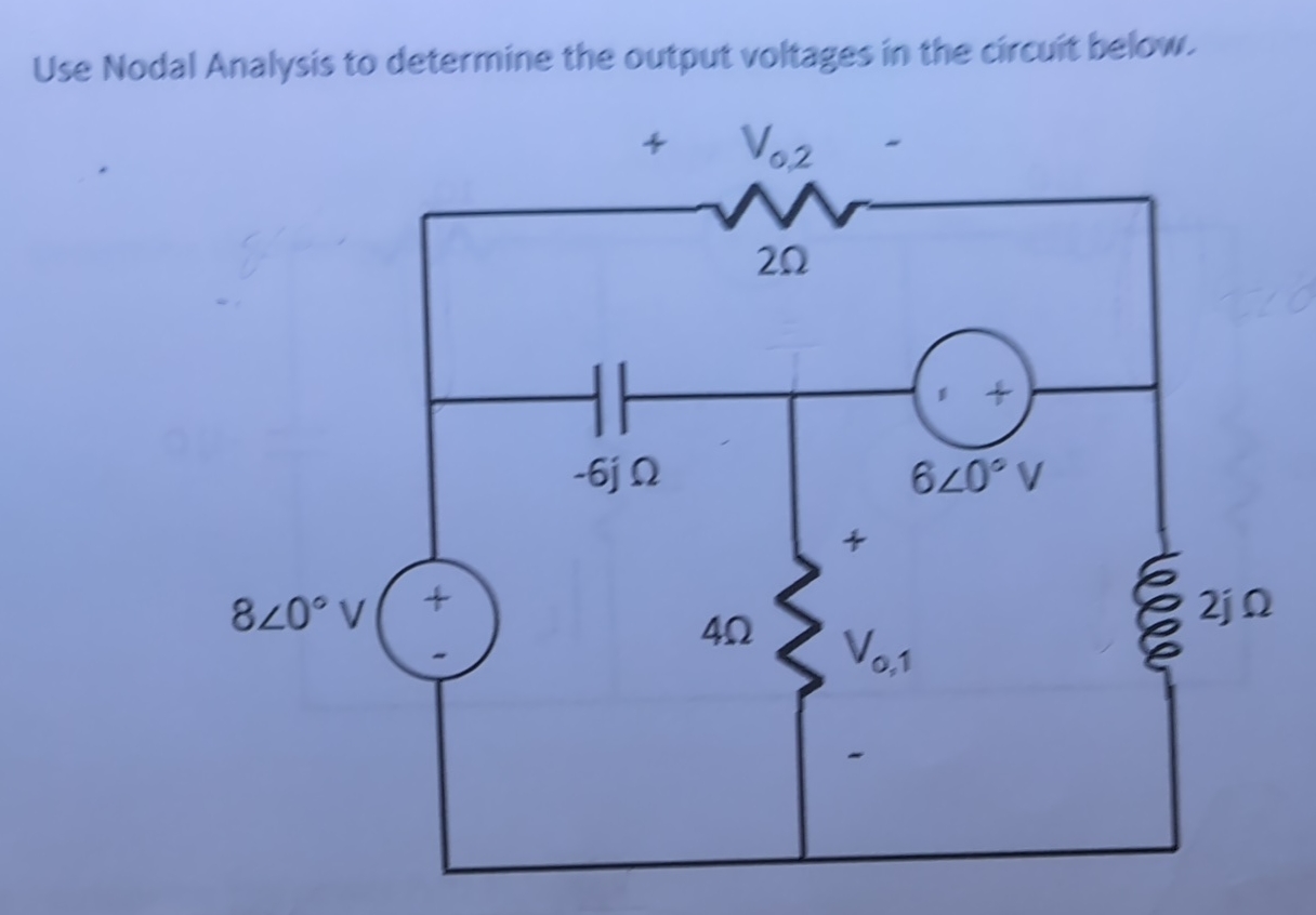 Solved Use Nodal Analysis to determine the output voltages | Chegg.com