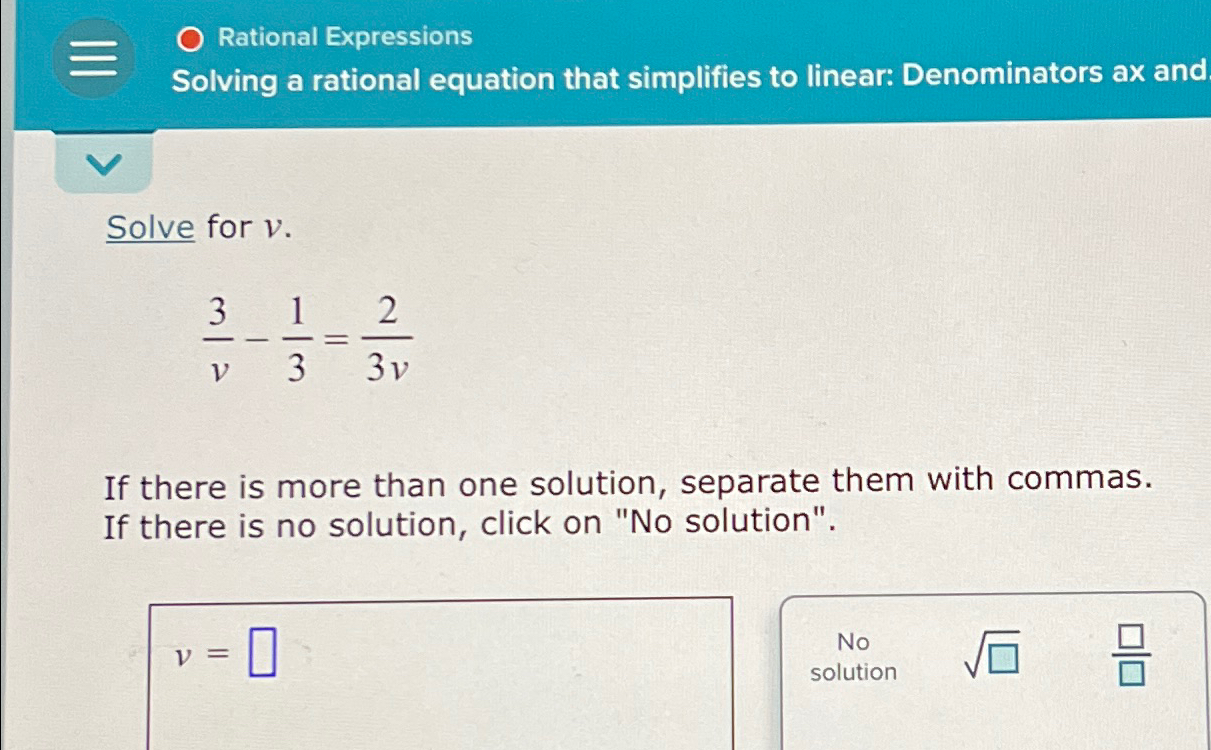 Solved Rational ExpressionsSolving a rational equation that | Chegg.com