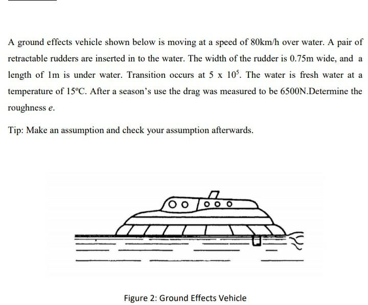 Solved A ground effects vehicle shown below is moving at a | Chegg.com