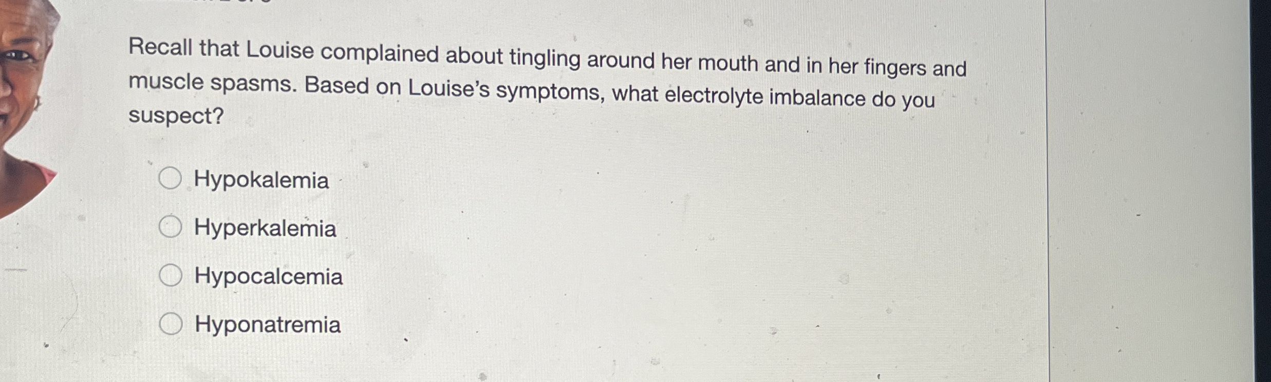 High Quality SOLUTION Recall that Louise complained about tingling around | Chegg.com