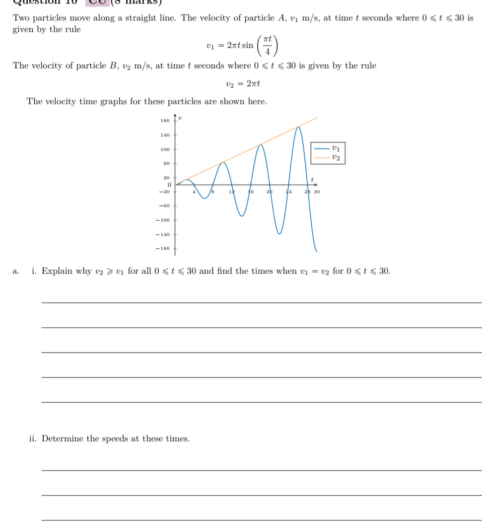 Solved Two particles move along a straight line. The | Chegg.com