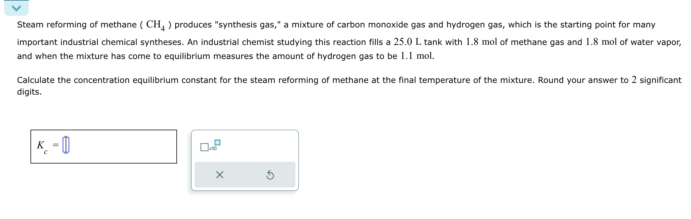 Solved Steam reforming of methane ( CH4 ) ﻿produces | Chegg.com