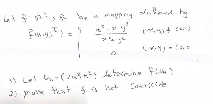 Solved Let f:R2→R2 be a mapping delined by | Chegg.com