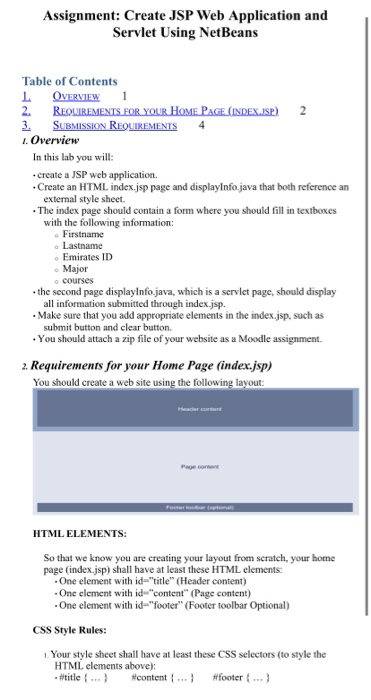 Assignment: Create JSP Web Application and Servlet | Chegg.com