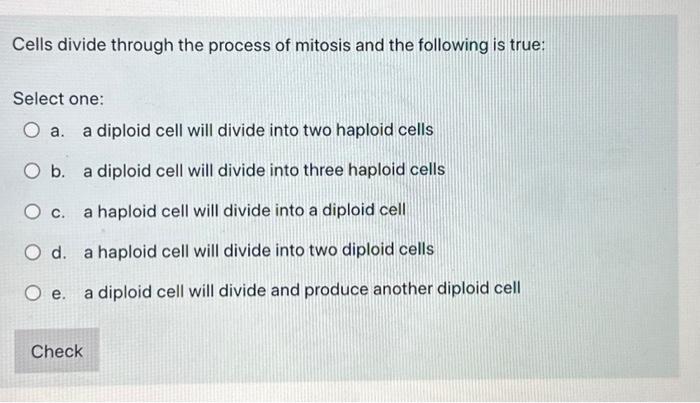Cells divide through the process of mitosis and the | Chegg.com