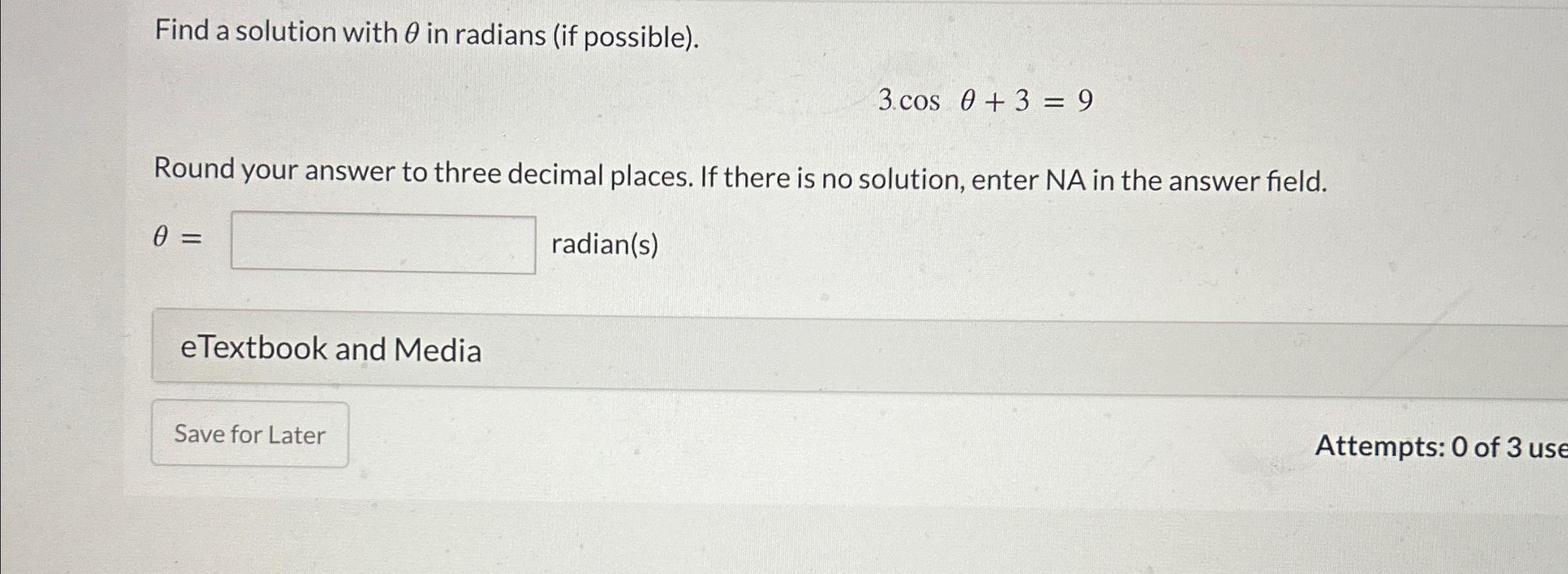 Solved Find a solution with θ ﻿in radians (if possible). | Chegg.com