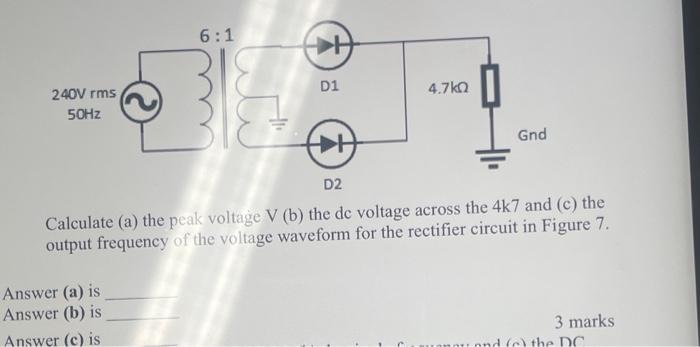Solved Calculate (a) the peak voltage V (b) the dc voltage | Chegg.com