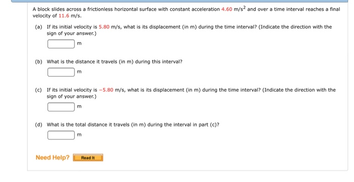 Solved A block slides across a frictionless horizontal | Chegg.com