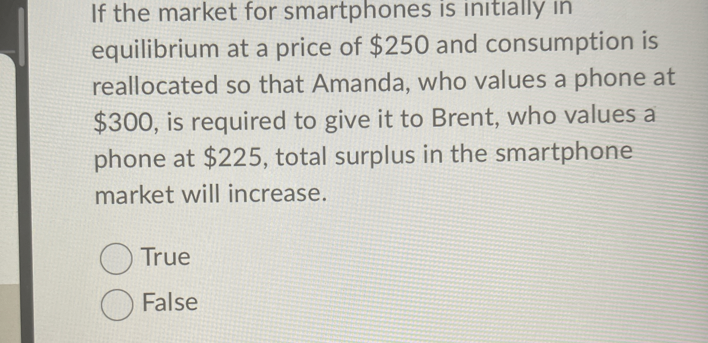 Solved If the market for smartphones is initially in | Chegg.com