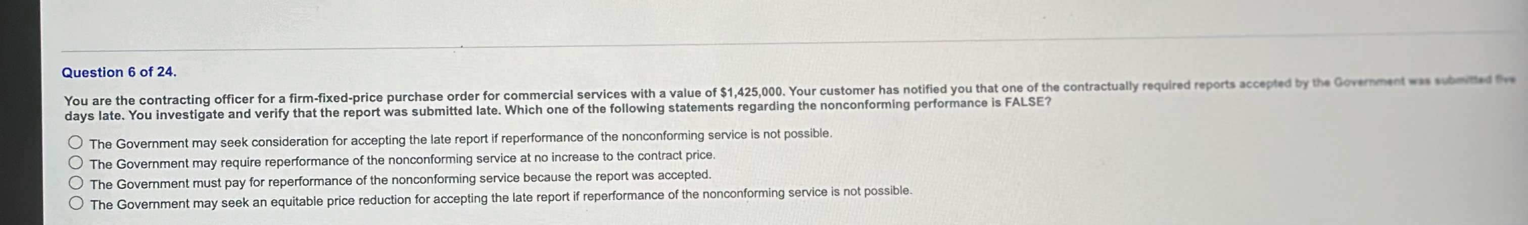 Solved You are the contracting officer for a firm fixed | Chegg.com
