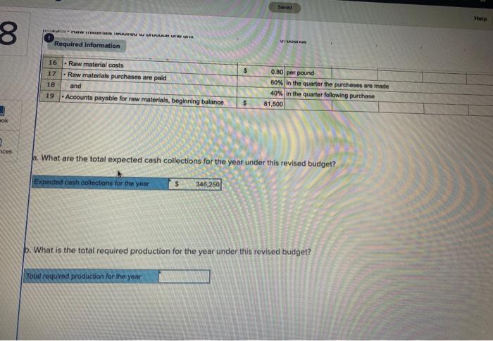 Solved What are the total expected cash collections for the | Chegg.com