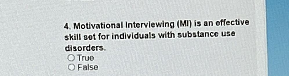 Solved Motivational Interviewing (MI) ﻿is an effective skill | Chegg.com