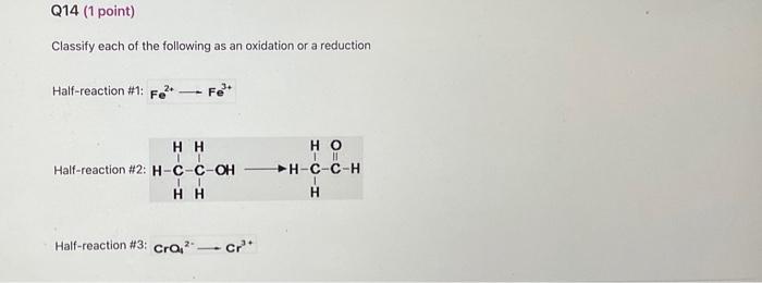 Solved Classify each of the following as an oxidation or a | Chegg.com