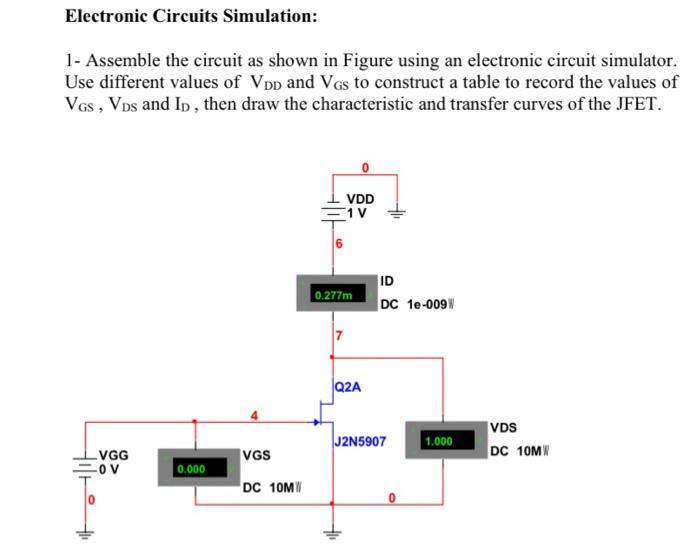 Solved Electronic Circuits Simulation: 1- Assemble the | Chegg.com