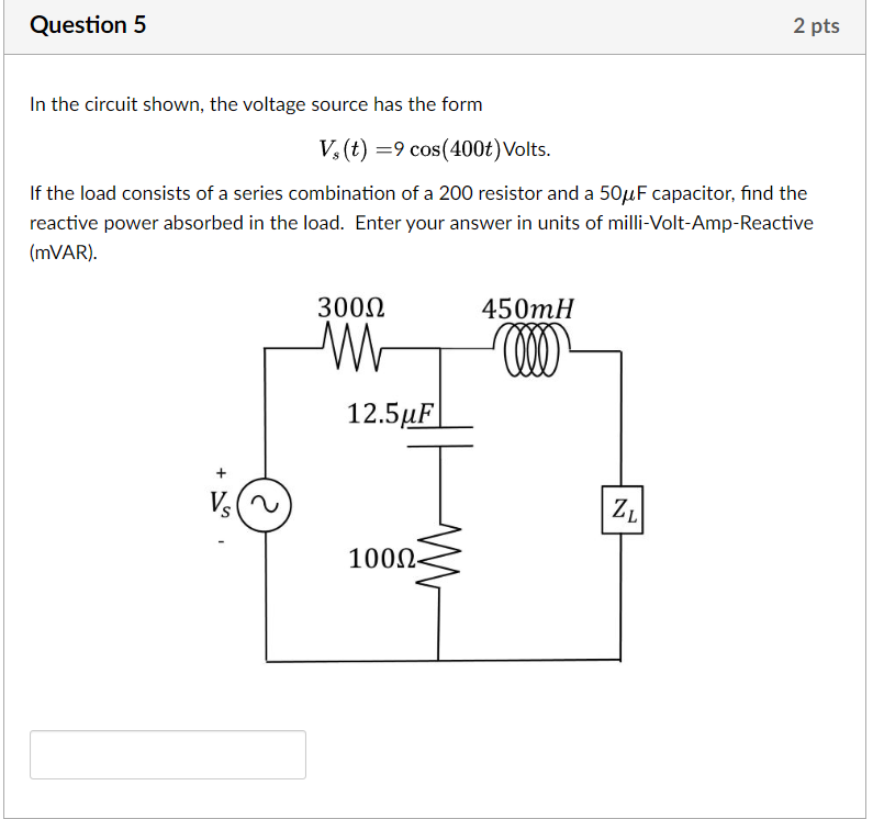 Solved Question 52 ﻿ptsIn the circuit shown, the voltage | Chegg.com